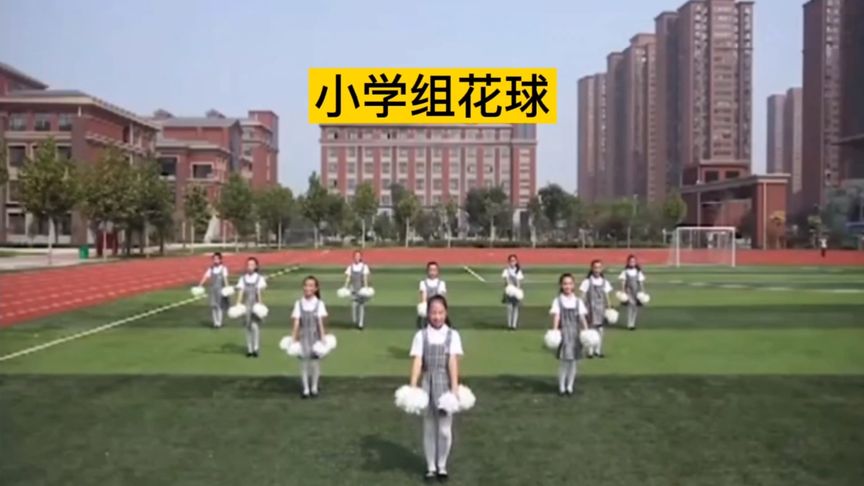 小学生啦啦操花球组 小学组花球全套校园示范套路(第二套)