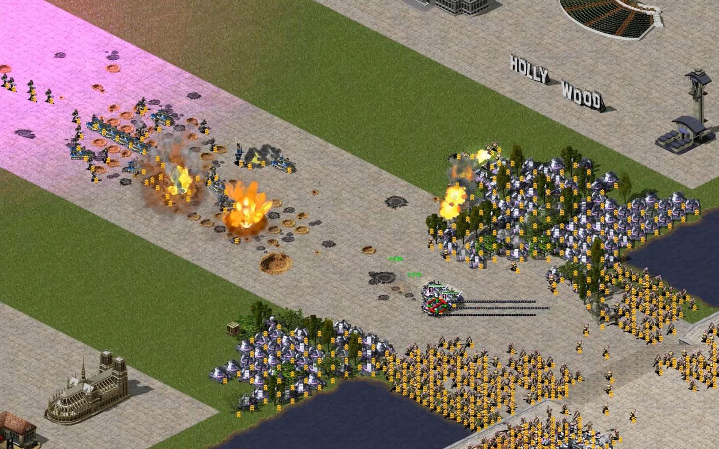 ...群芳竞艳,挺有意思的双人防守图,单人也可以玩!_红色警戒2_游戏集锦