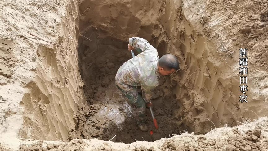 农村户厕改造先挖坑,夫妻俩一天挖一个坑,到最后差点没爬起来