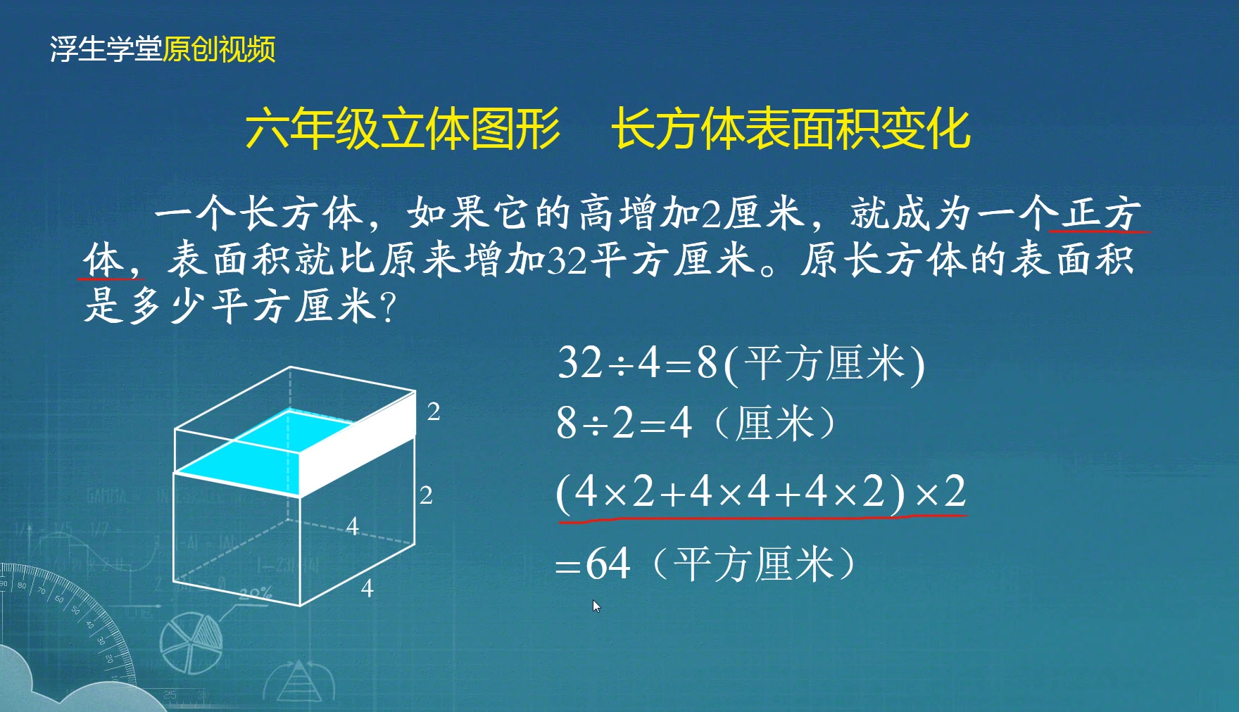 长方体表面积的变化