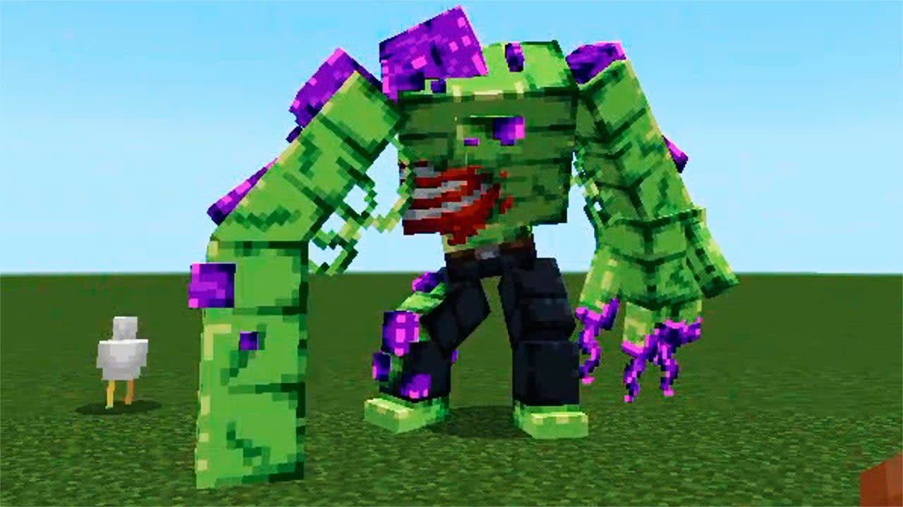 我的世界僵尸王大战监守者 地表最强生物会是谁?!