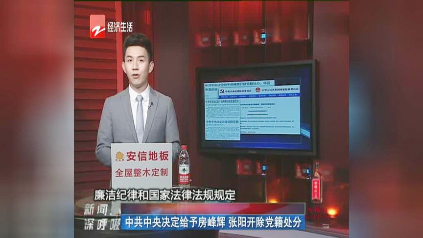 中共中央决定给予房峰辉,张阳开除党籍处分