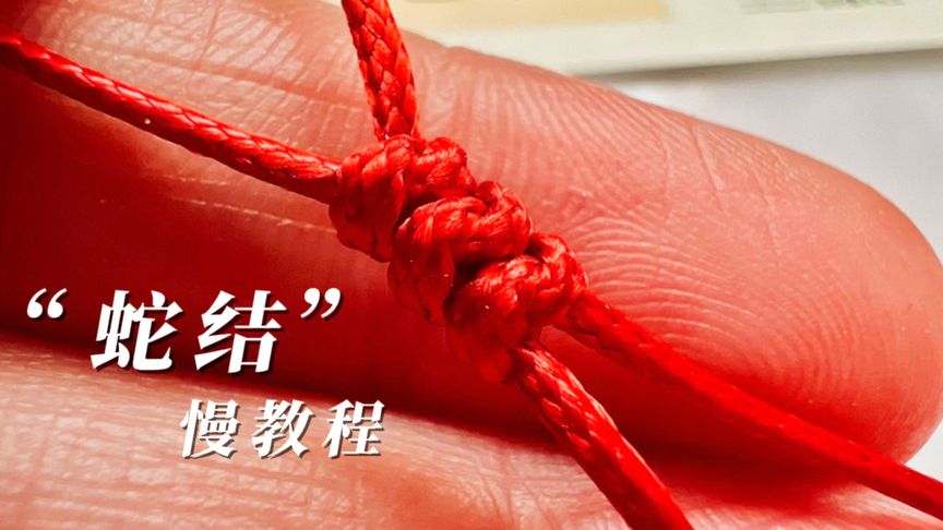 蛇结的编法,慢教程,慢动作,一定能学会,最最最常用的绳结