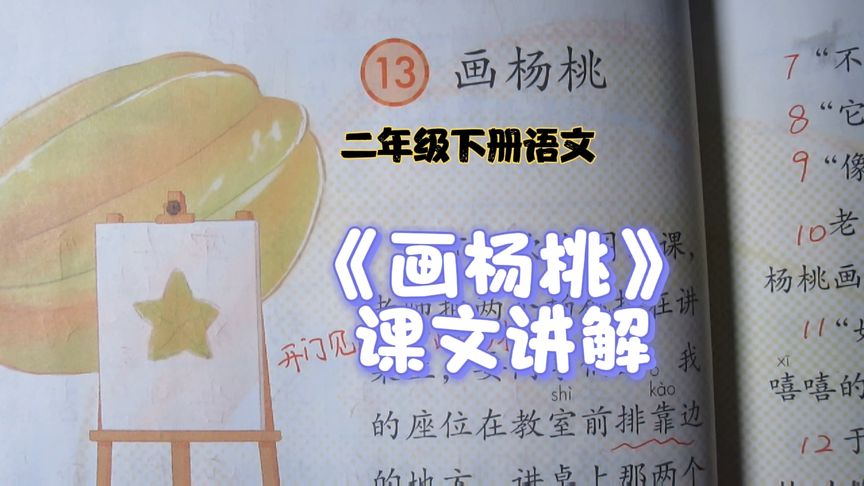 二下《画杨桃》课文讲解,角度不同,结果不一,实事求是!