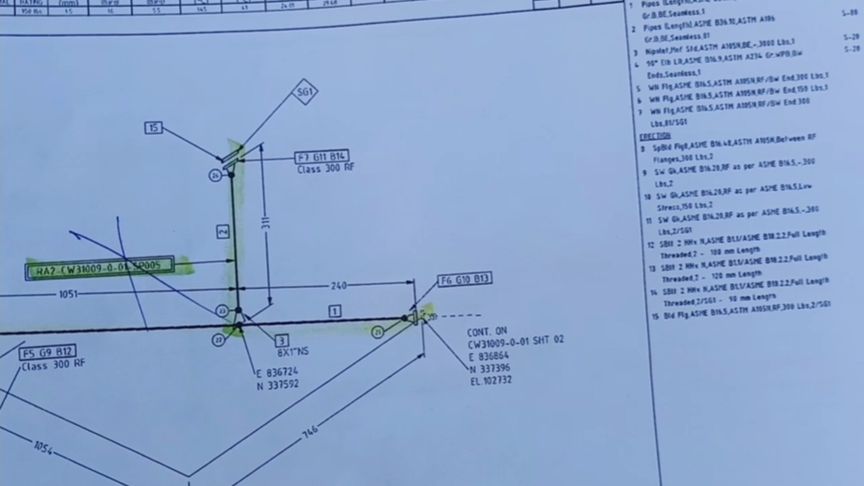 这个管道单线图,有点难度,给大家讲讲,角度不规格!请大家参考