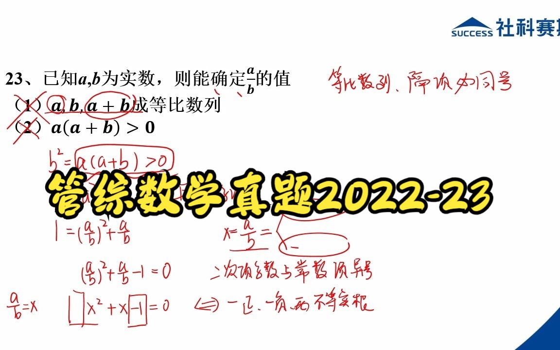 管综数学真题2022-23