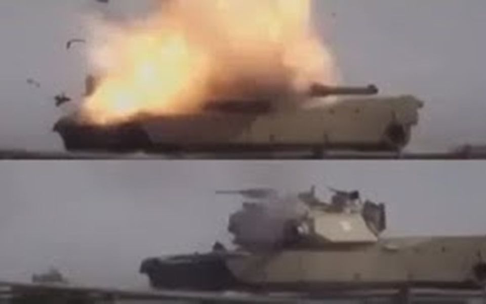 【战场实录】伊拉克战场M1A1艾布拉姆斯被反坦克导弹击中