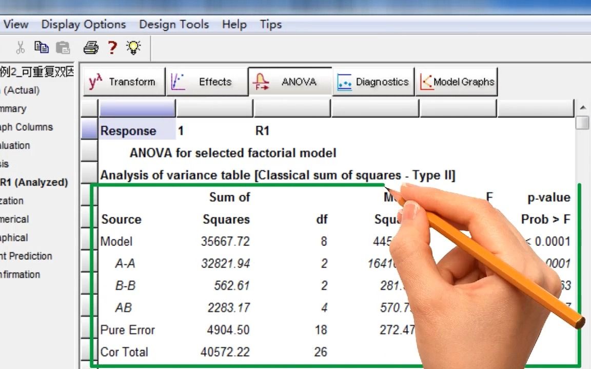 61-方差分析22_Design-Expert可重复双因素方差分析