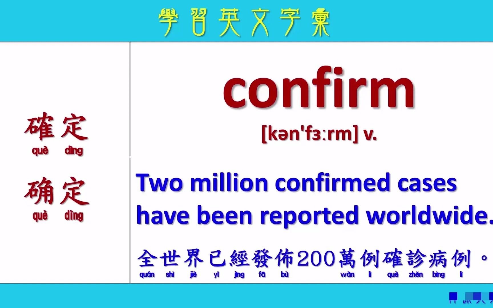 防疫期间上网学习英文字汇 226 (Learn English vocabularies on Internet)