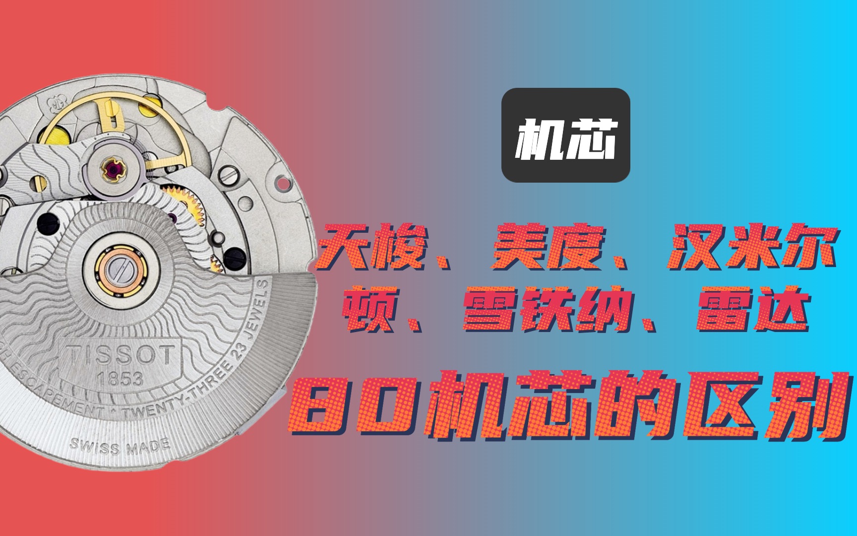 天梭、美度、汉米尔顿、雪铁纳、雷达腕表的80机芯有什么区别?