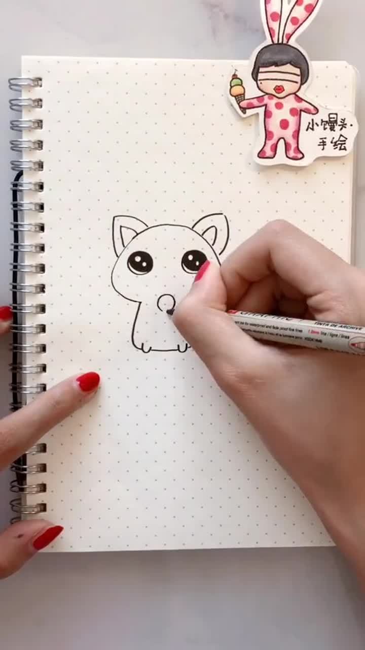 92. 简单小猫咪,好久没画简笔画