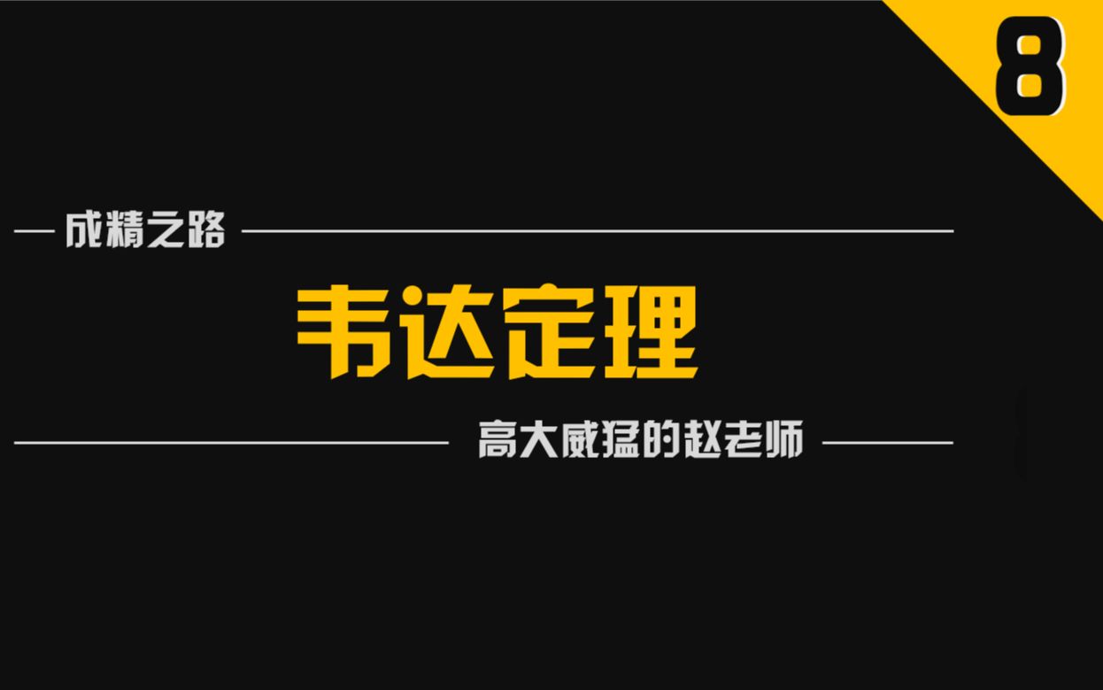 【高中数学基础】第8讲:韦达定理+高大威猛的赵老师