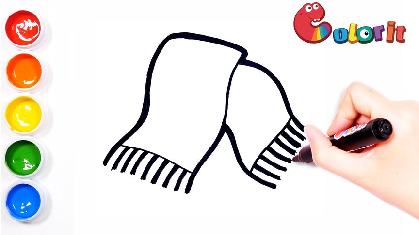 儿童简笔画教程:一起来给围巾设计简单又漂亮的花纹吧!