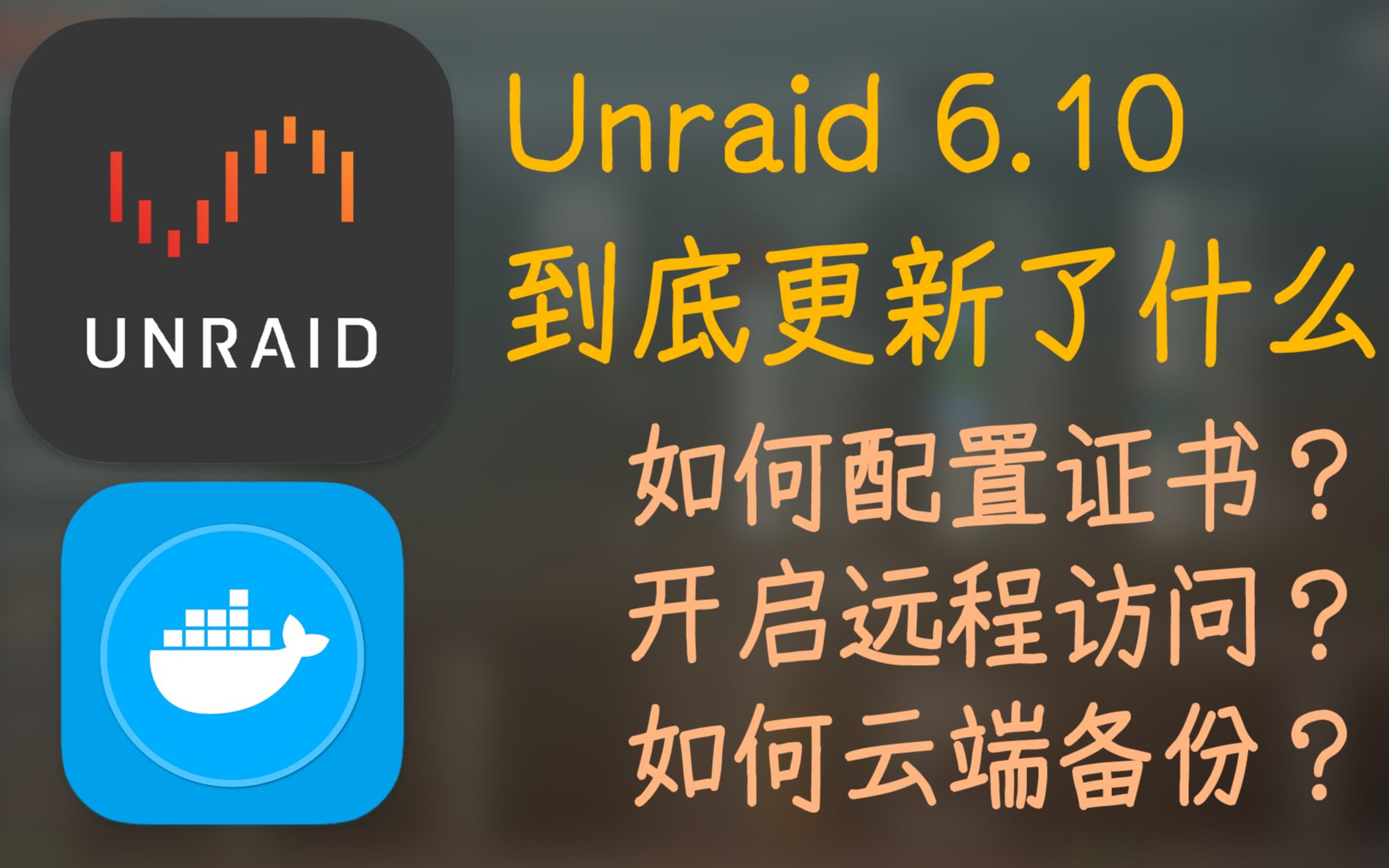 终于入正了 Unraid ! 6.10 到底更新了什么?证书怎么配置?如何开启...