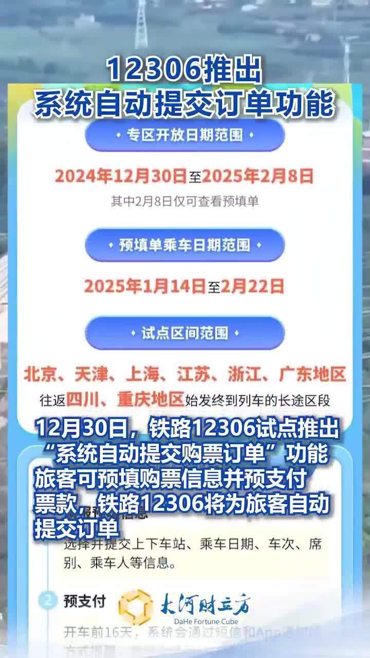 春运期间12306试点"系统自动提交购票订单"功能