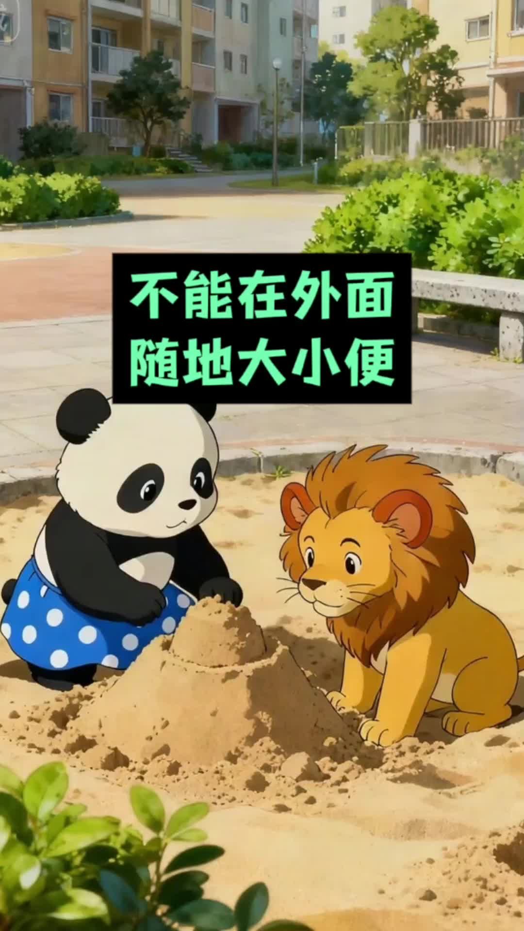 小朋友们想上厕所一定要回家或者去公共厕所,不要随地大小便呢#儿童...