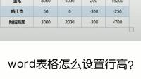 word表格怎么设置行高