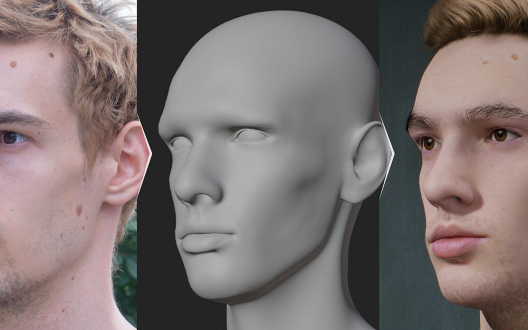 FaceBuilder人脸照片快速头部建模Blender插件 演示视频 RRCG