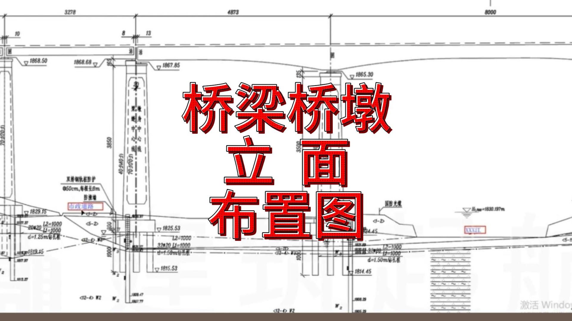 桥梁工程桥梁施工技术桥梁识图墩柱立面布置图
