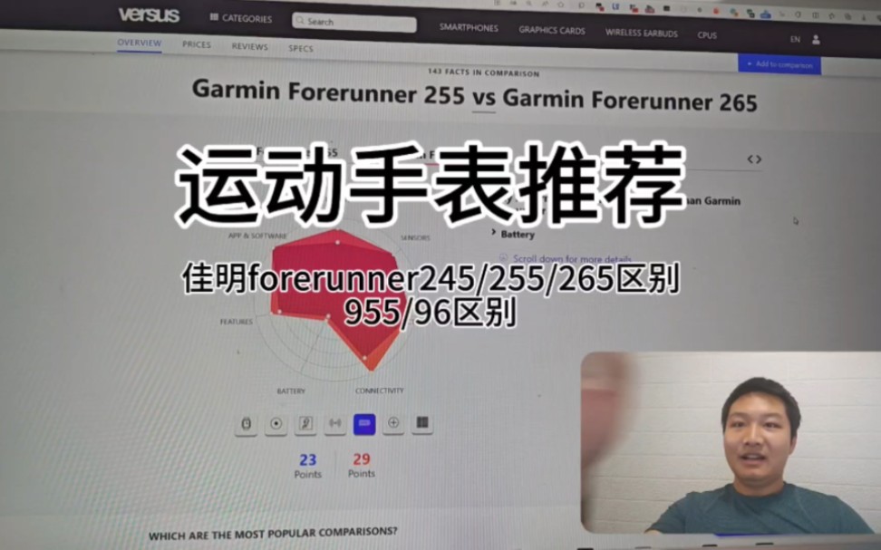 运动手表推荐-佳明forerunner245/255/265区别955/965区别