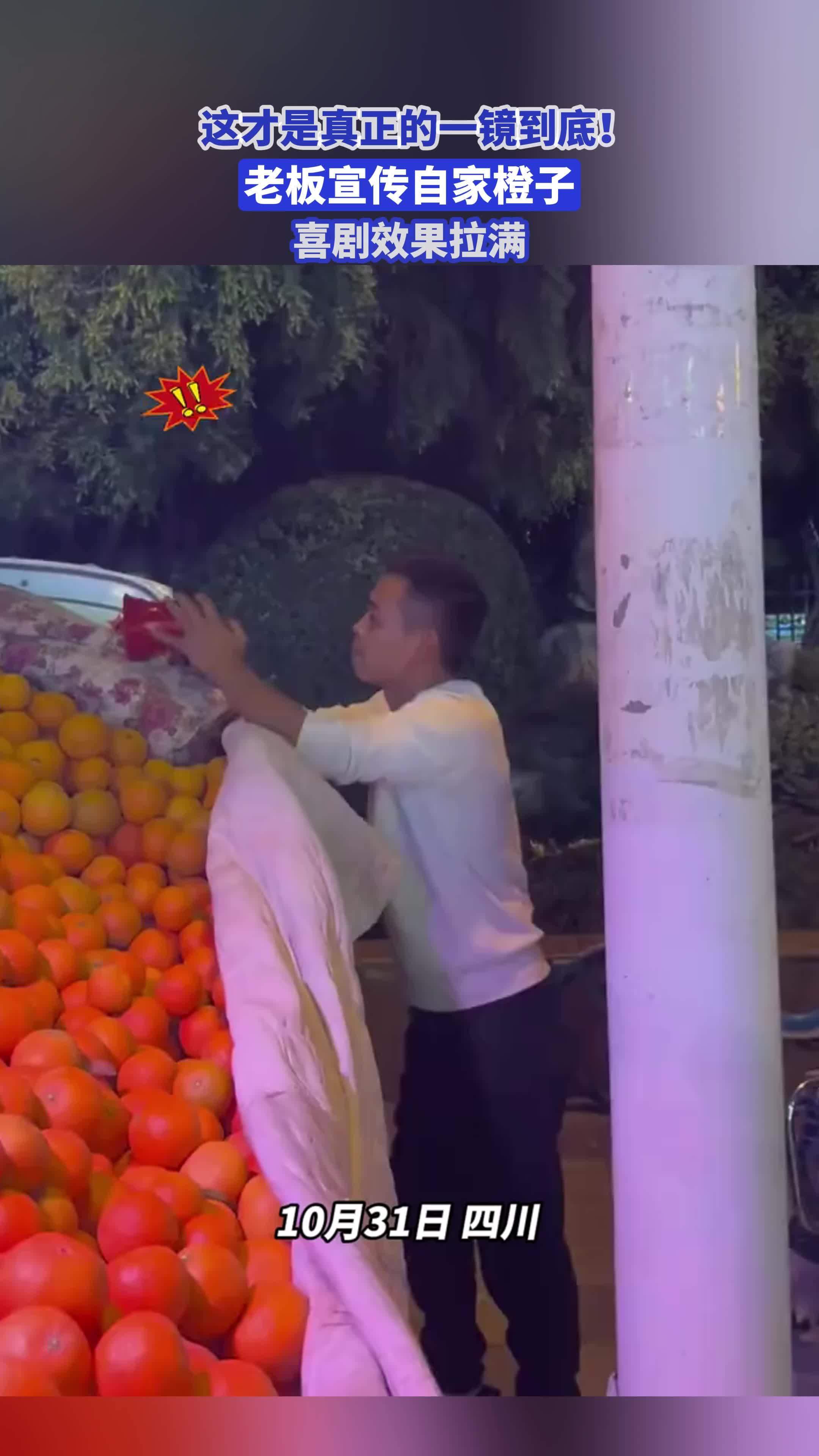 这才是真正的一镜到底!老板宣传自家橙子,喜剧效果拉满。