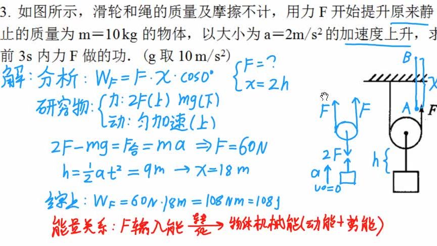 4-高中物理-典题-动滑轮相关功的计算【中难】