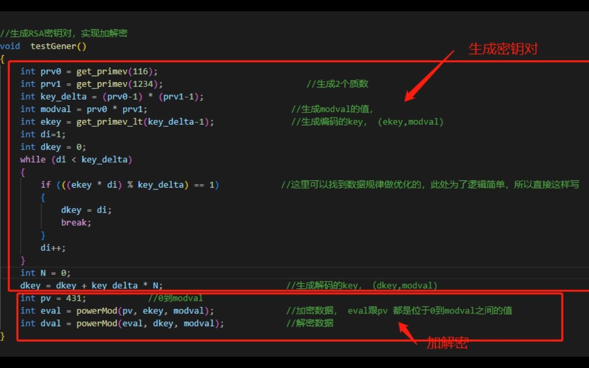 RSA算法代码简易实现