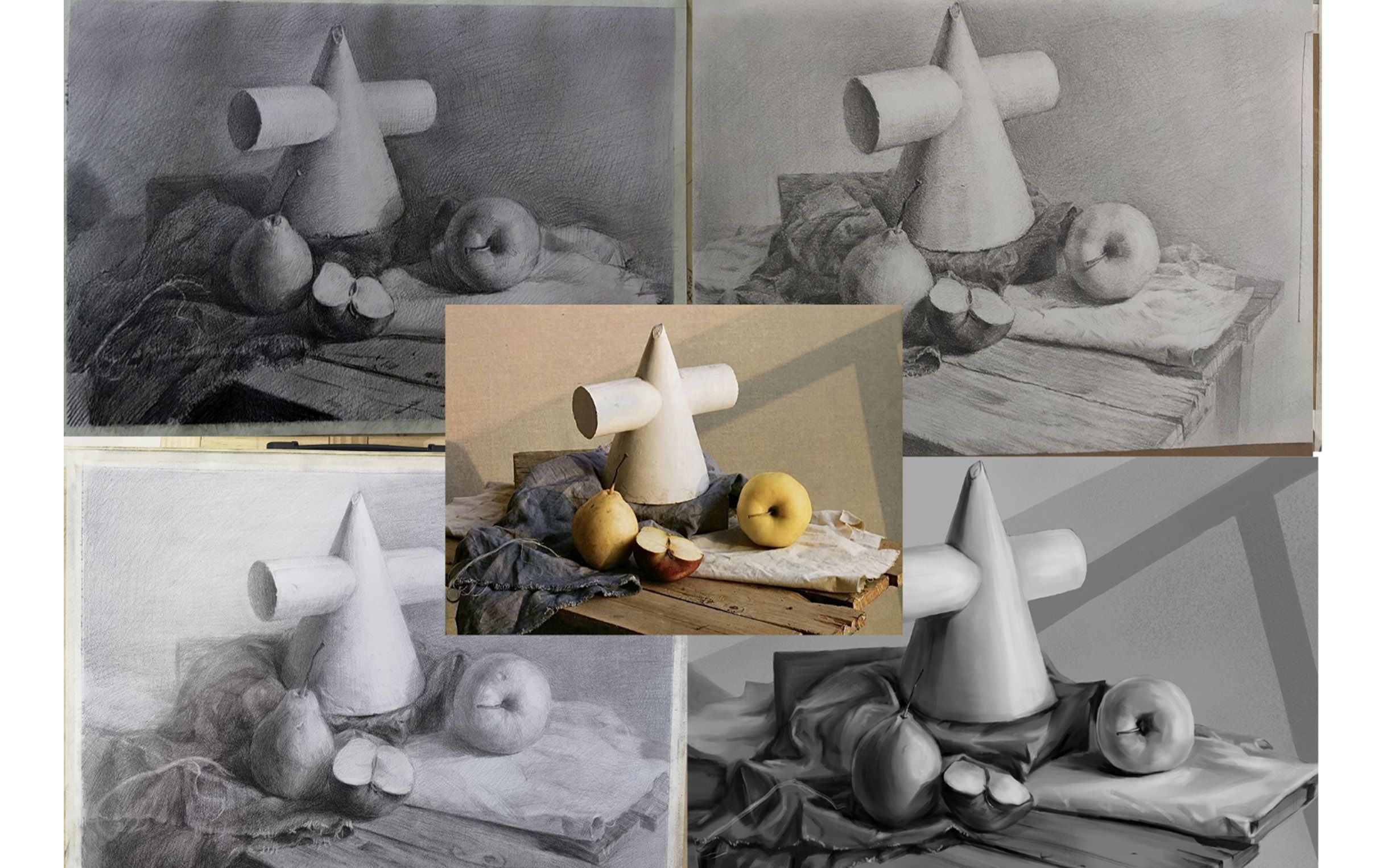 【茄子素描】写生心得分享--周绘活动121期-点评、改画讲解 素描基础 ...