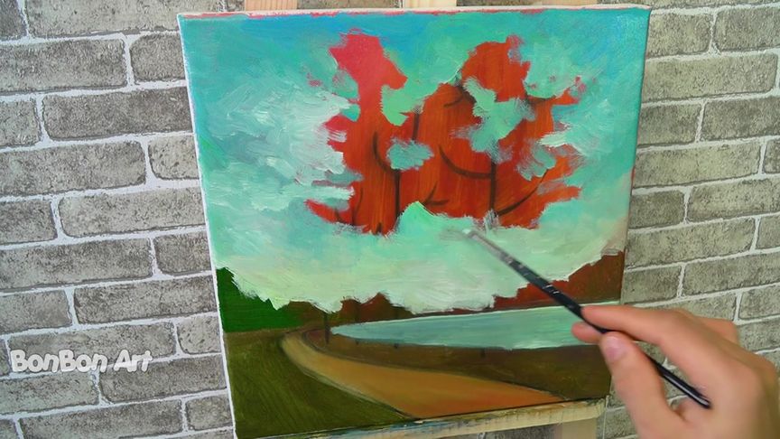 初学者绘画教程系列:10分钟画出湖边小路