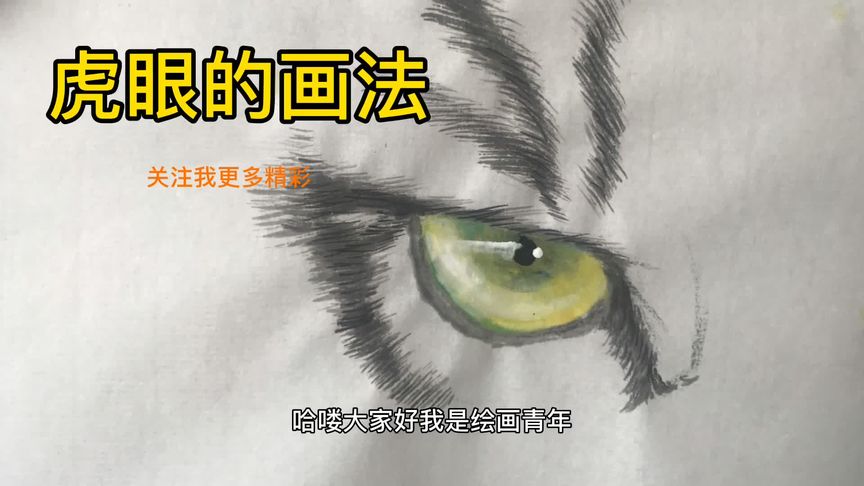 国画:动物画技法干货分享,老虎的眼睛画法,值得关注收藏