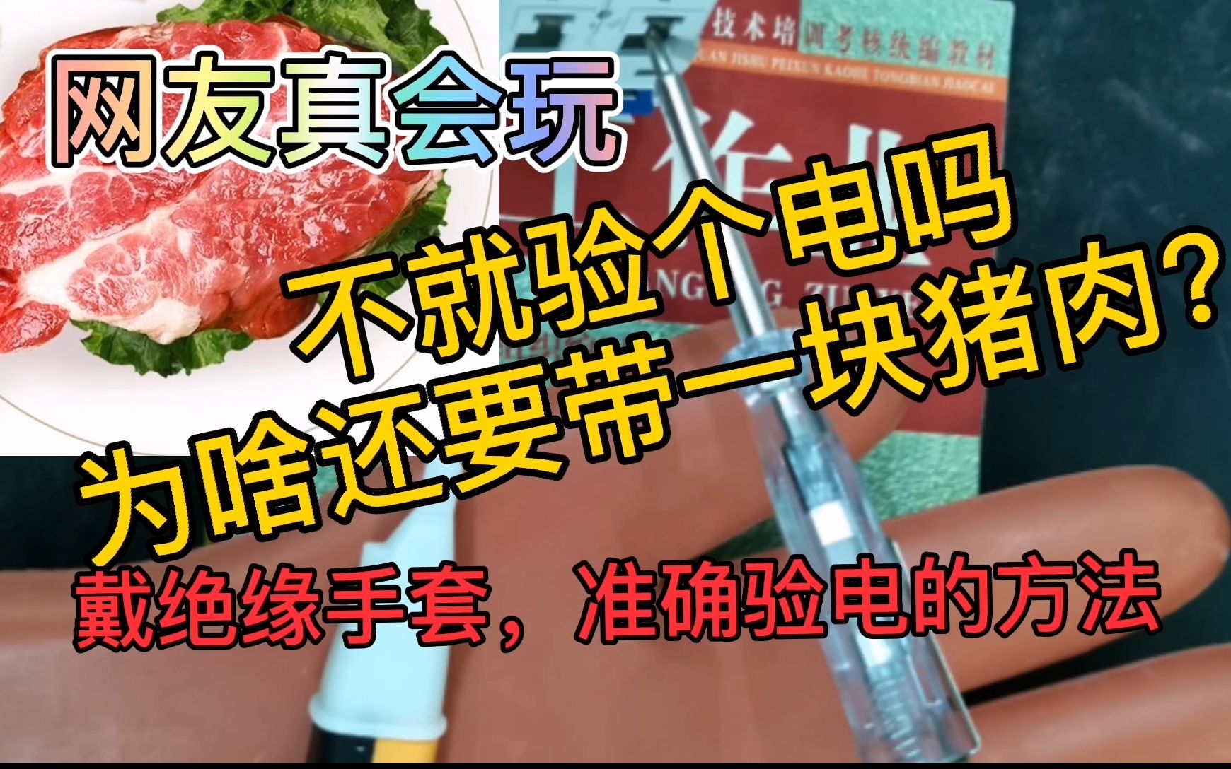 用块猪肉去验电,电笔会亮吗?网友玩出了新高度,准确验电,还是它最可靠