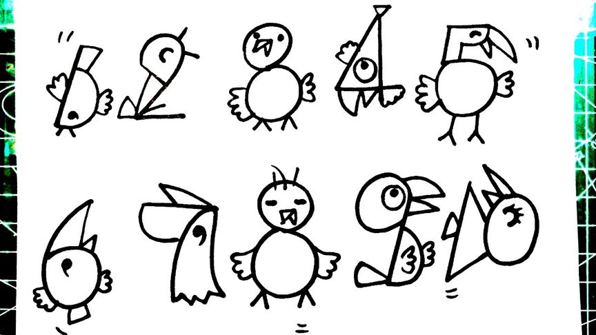 儿童简笔画教程视频:10个数字10种鸟,你也能成为画鸟高手!