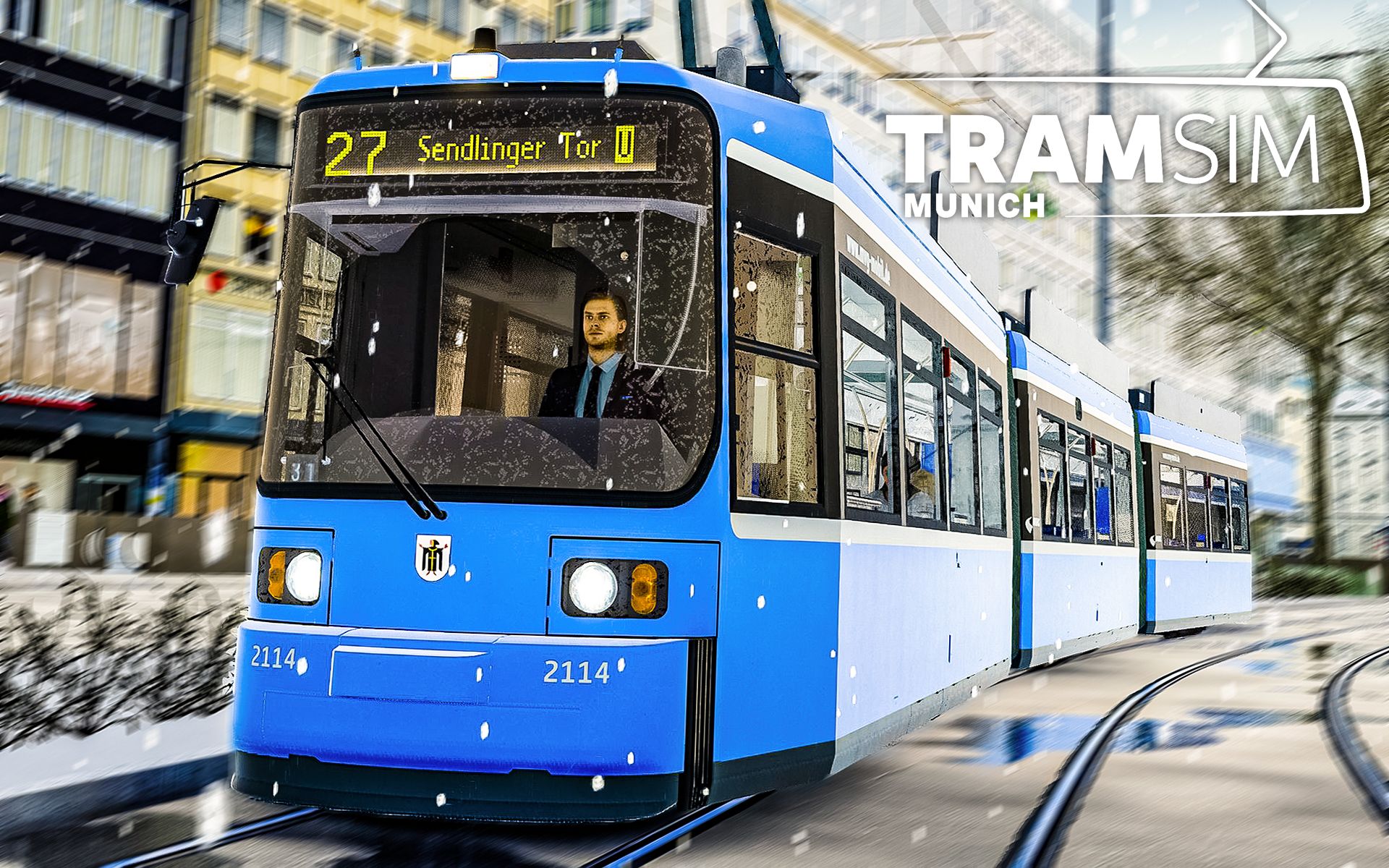 有轨电车模拟 慕尼黑 #3:雪天也要全功率暴力提速 27路南行前往市...