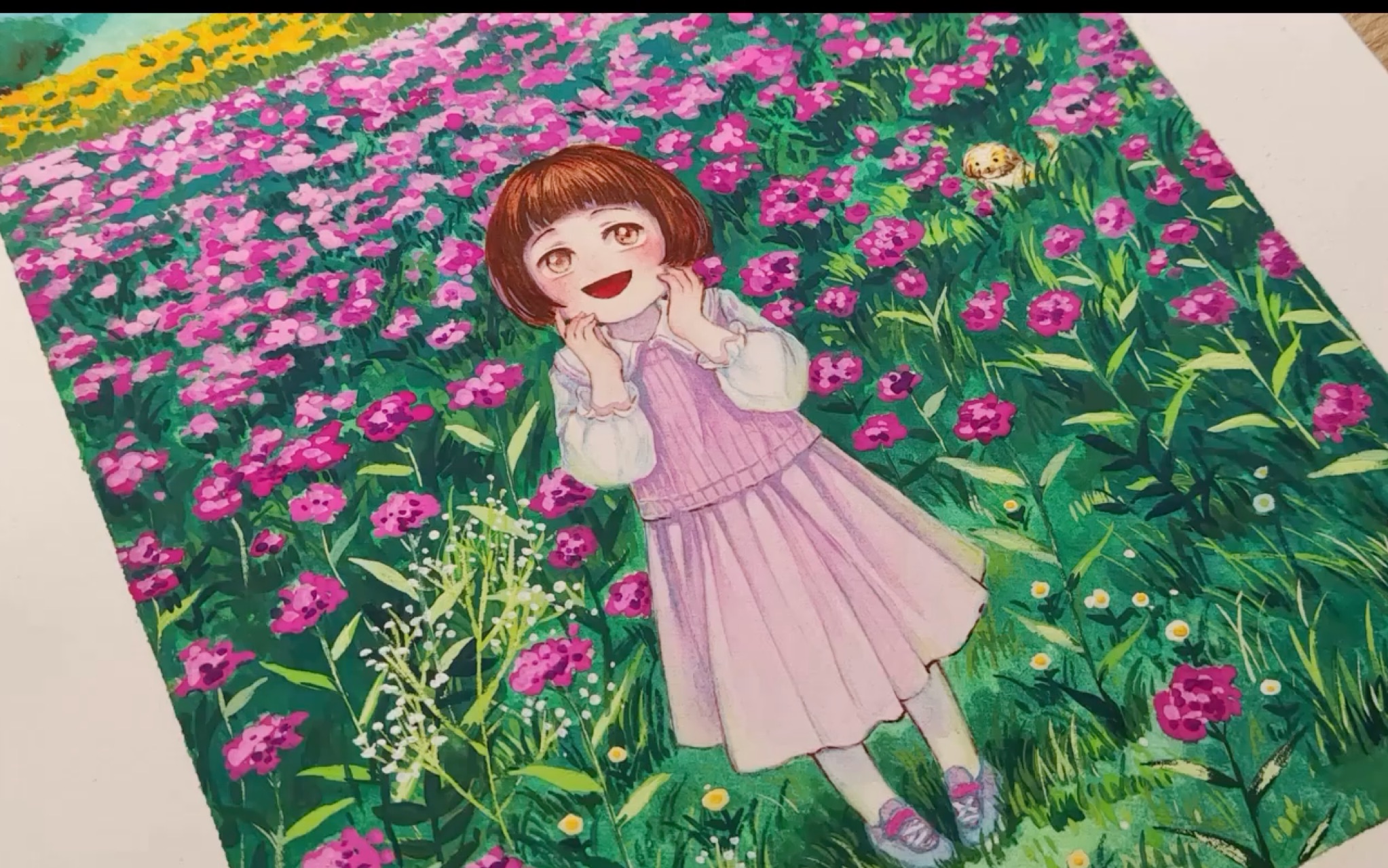 【水粉/脱胶水彩纸】拿水粉来拯救一张脱胶水彩纸