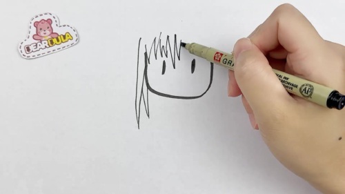 简笔画可爱的二次元教程,抽象的二次元绘画作品