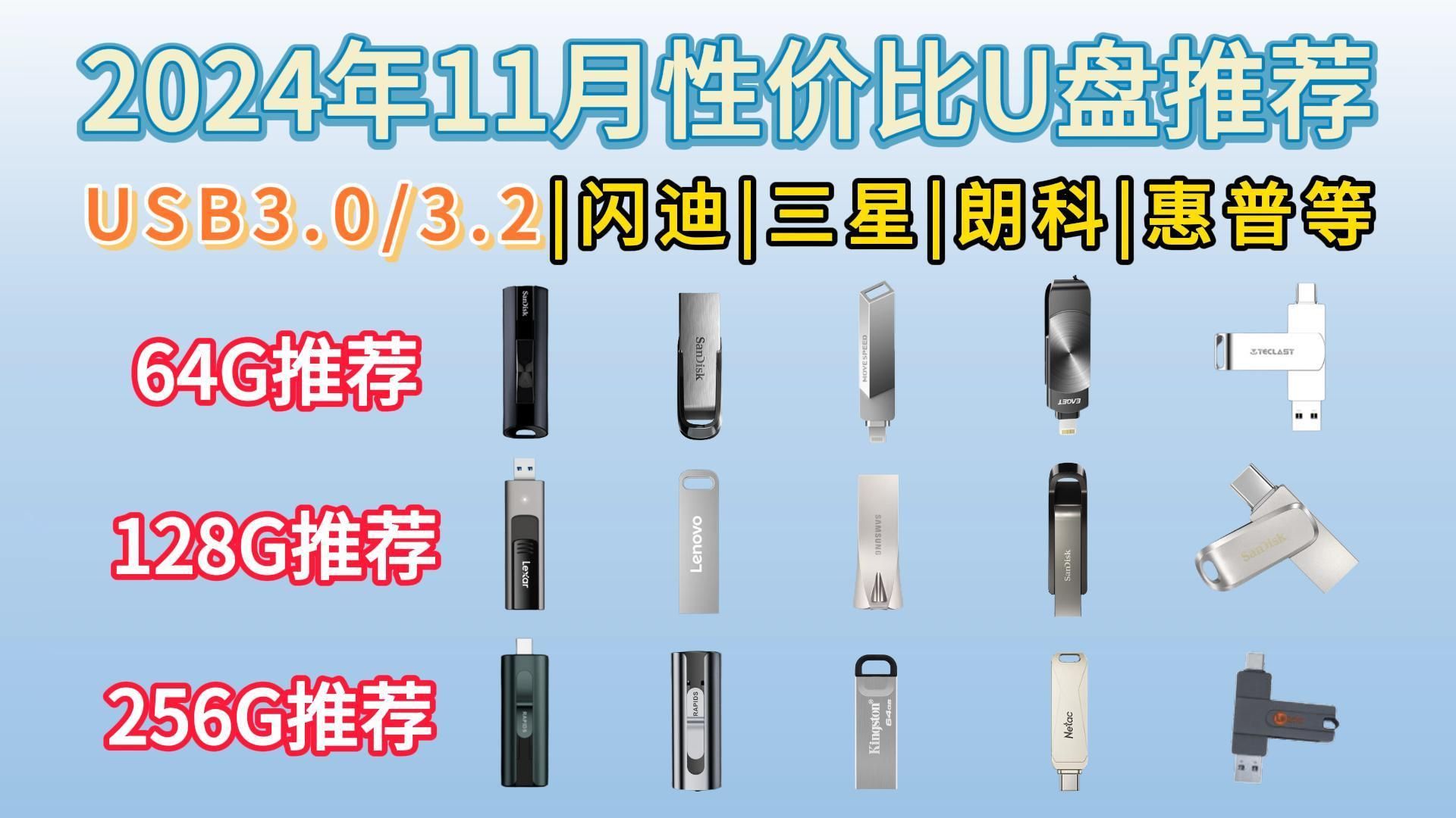 2024年11月性价比U盘推荐!学生党/职场人/设计/绘图等用户优选!闪迪...