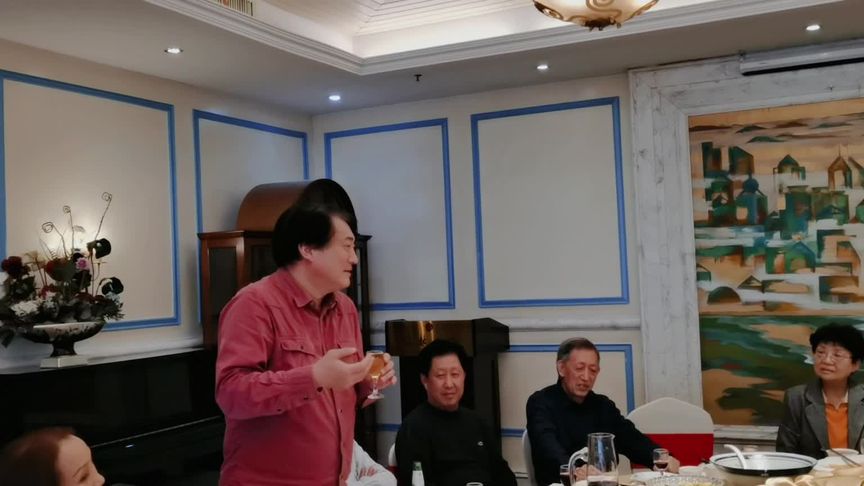 青岛市诗词学会一届六次理事会议后恩师史玉峤副会长即兴表演!