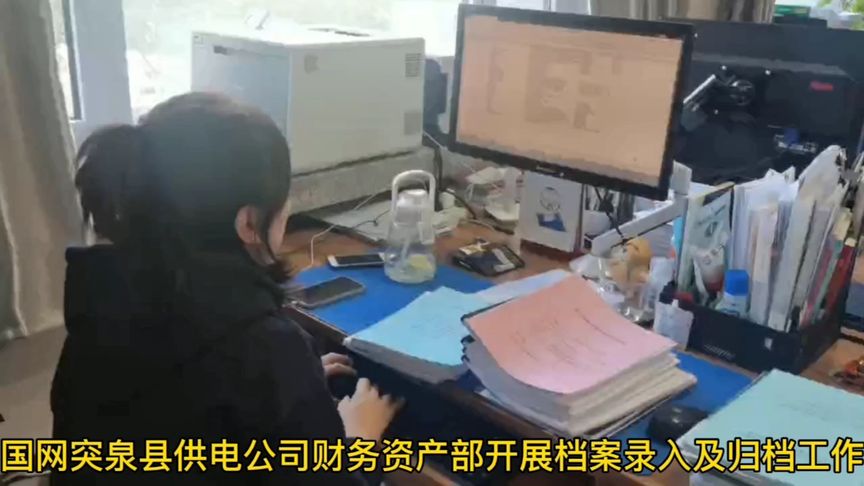 国网突泉县供电公司财务资产部开展档案录入及归档工作