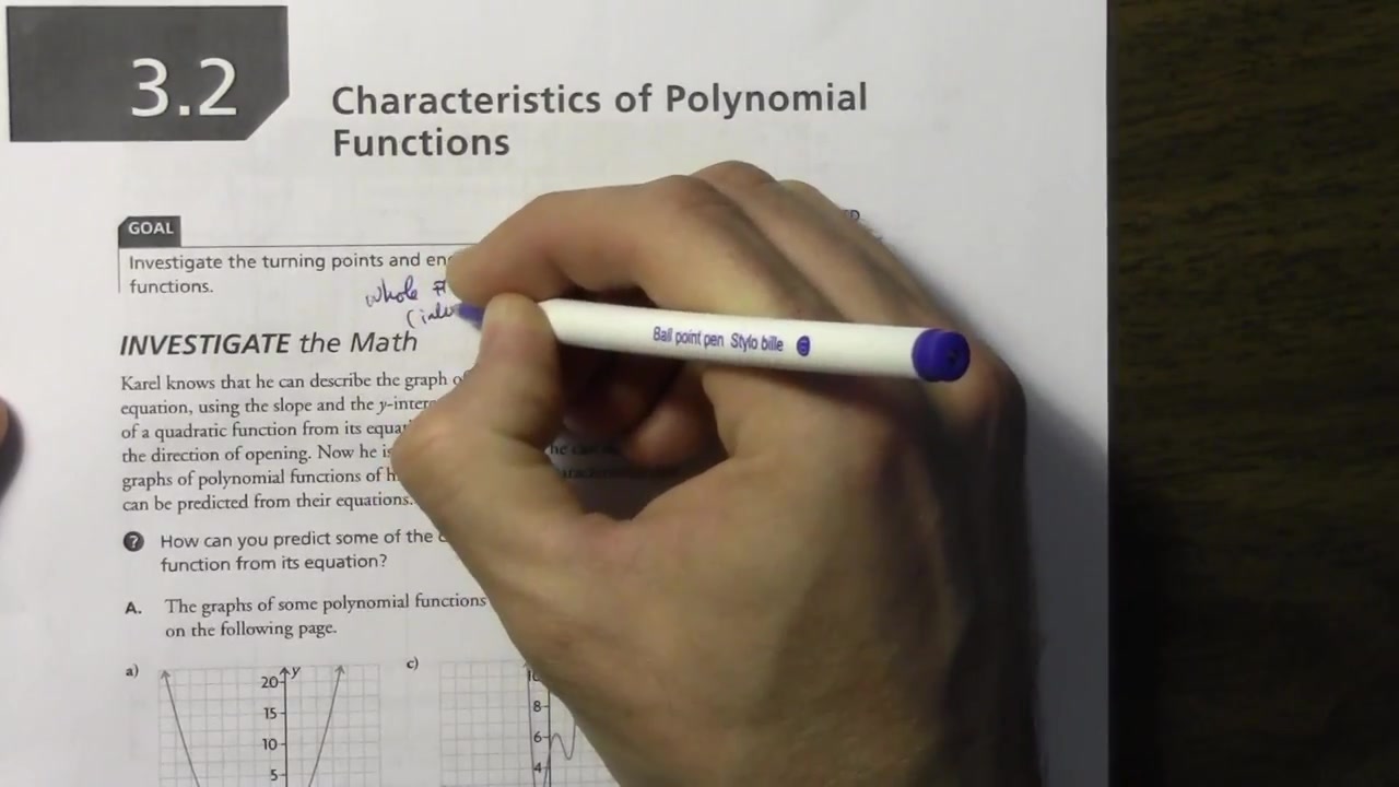3.2 Characteristics of Polynomial Functions 1 of 2