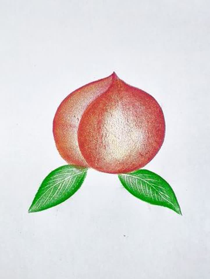 桃子的两种不同画法,你喜欢哪一种? #画画 #幼儿美术 #儿童绘画