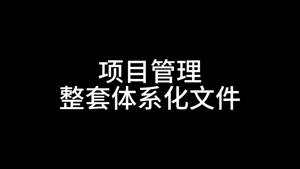 项目管理新手PM必备—整套标准项目管理体系化管理模板