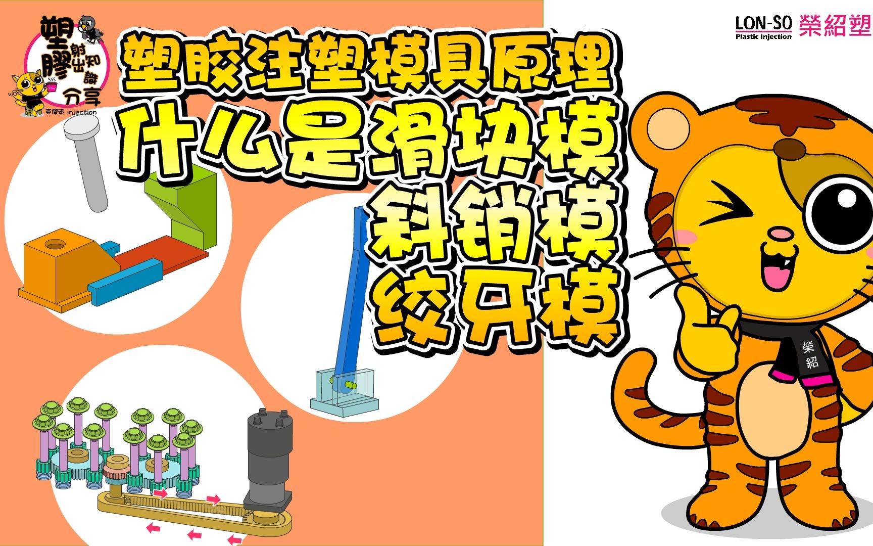...模具原理 什么是滑块模、斜销模、绞牙模,塑胶射出模具设计大公开