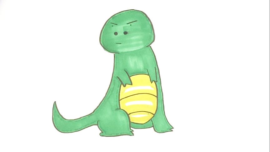 小恐龙简笔画,可爱版简单又容易,步骤清晰一起来试试吧!