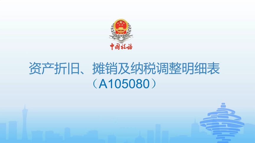 A105080资产折旧、摊销及纳税调整明细表