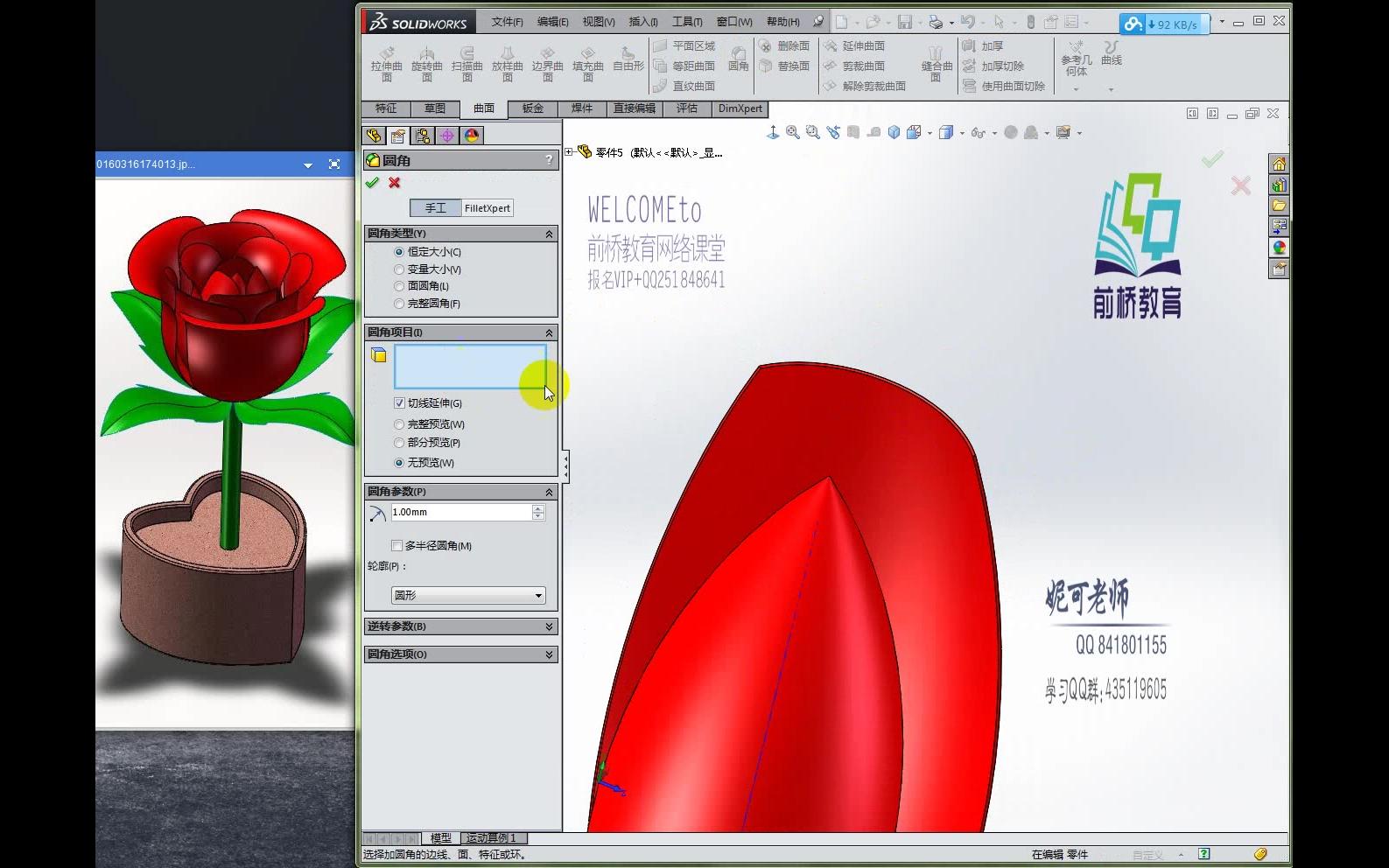 solidworks绘制玫瑰花每天一小节