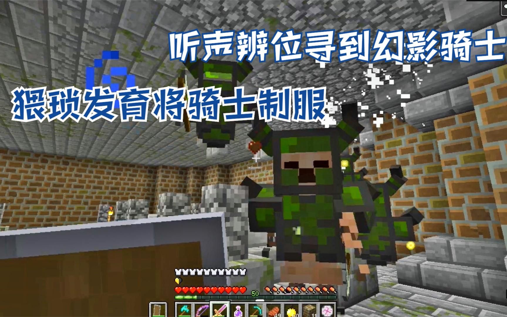 我的世界暮色森林24:听声辨位寻到幻影骑士 猥琐发育将骑士制服