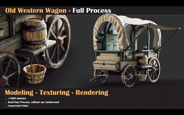 「学习鉴赏」Artstation - 老式马车制作(Blender+Max+Zbrush)