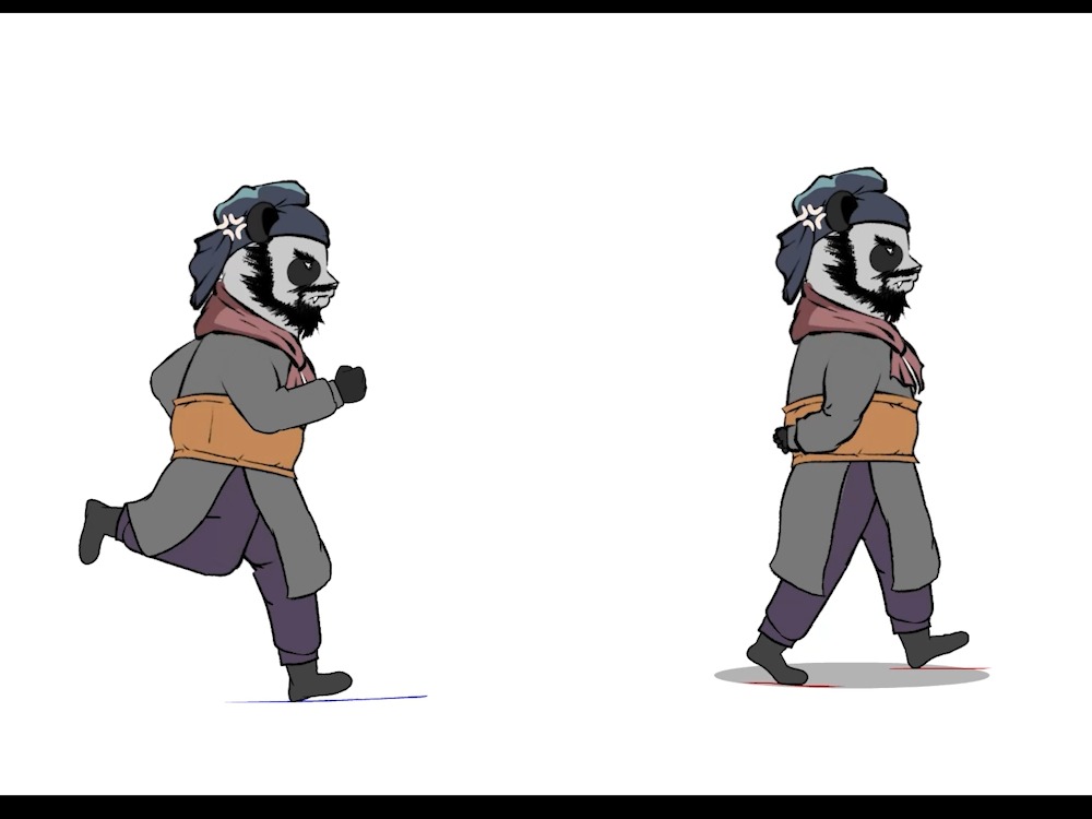 人物走路动画制作,人物跑步动画制作,角色走路奔跑AN动画源文件