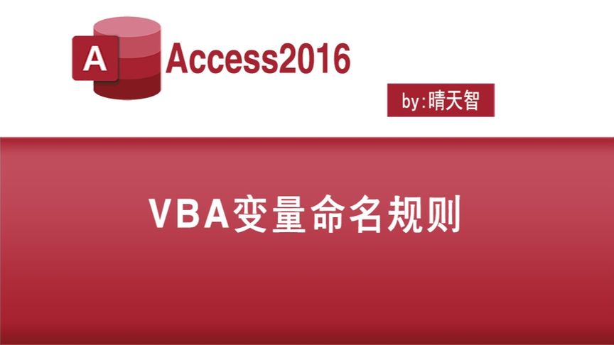 Access里VBA编程变量命名规则