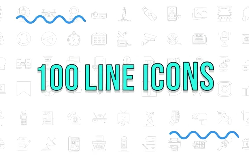 AE模板-100套线性动态图标icon